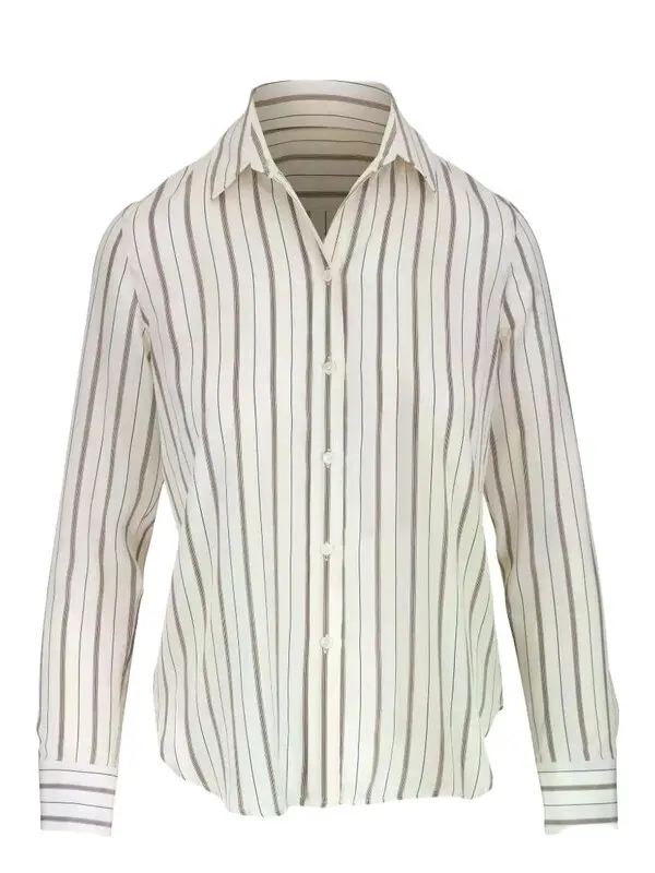 NILI LOTAN Gaia Long-sleeve Striped Shirt - Neutrals