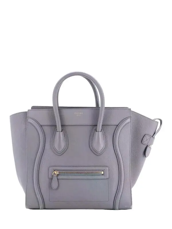Celine Luggage Bag Grainy Leather Mini Tote - Grey
