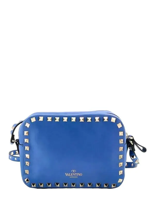 Valentino Garavani Rockstud Leather Camera Crossbody Bag - Blue