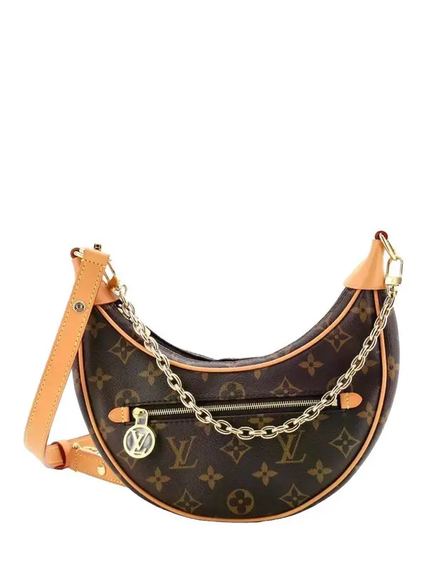 LOUIS VUITTON Loop Handbag Monogram Canvas Hobo Bag - Brown