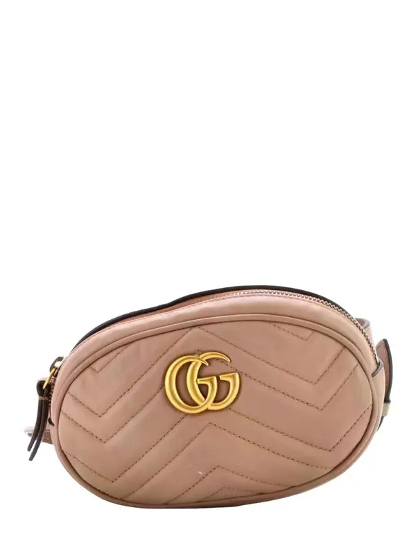 Gucci Gg Marmont Matelasse Leather Belt Bag - Neutrals