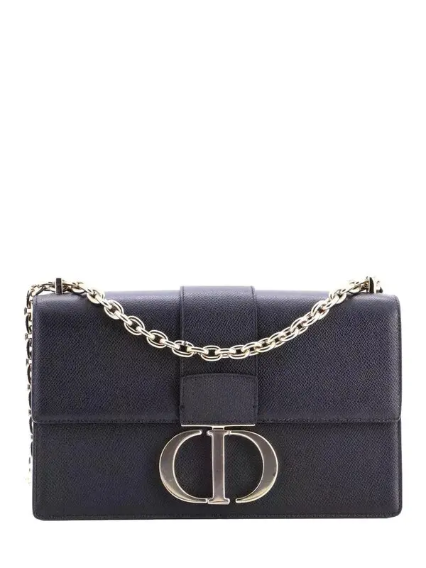 Dior 30 Montaigne Chain East West Flap Bag - Black