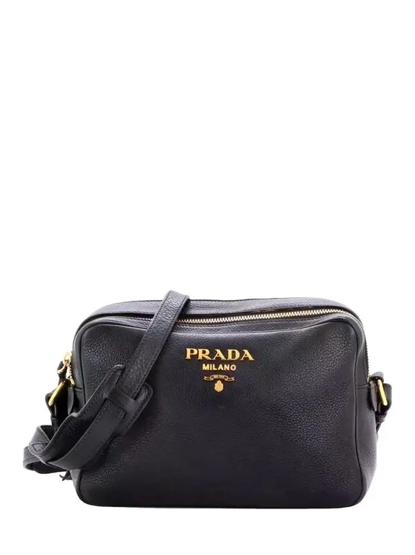 Prada Double Zip Camera Crossbody Bag - Black