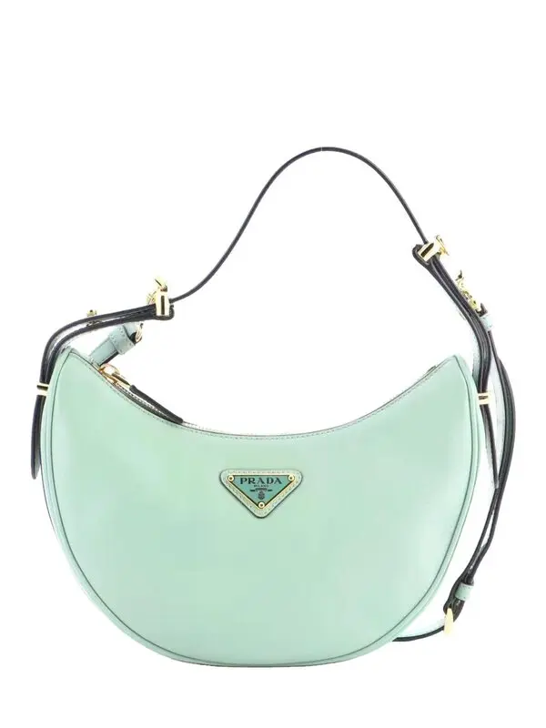 Prada Arque Half Moon Leather Mini Hobo Bag - Green
