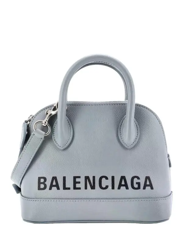 Balenciaga Logo Ville Leather Xxs Crossbody Bag - Blue