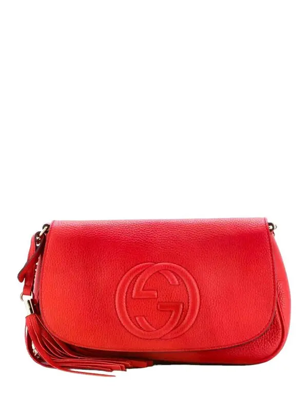 Gucci Soho Chain Leather Medium Crossbody Bag - Red
