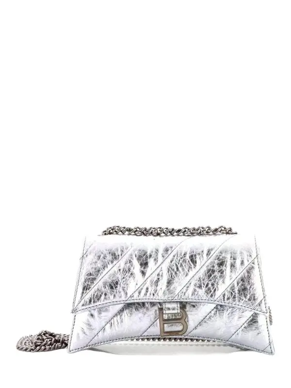 Balenciaga Crush Chain Flap Bag Quilted Crushed Calfskin Small - Metallic