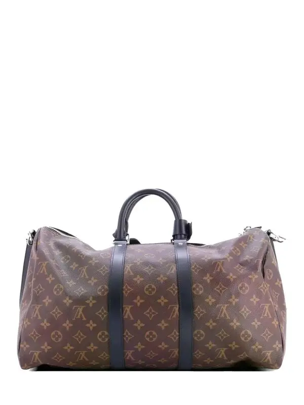 LOUIS VUITTON Keepall Bandouliere 45 Travel Bag Macassar Monogram Canvas - Brown
