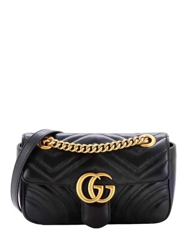 Gucci Gg Marmont Flap Mini Crossbody Bag - Black