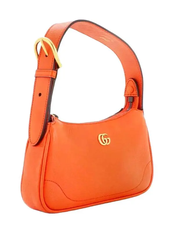 Gucci Aphrodite Leather Mini Shoulder Bag - Orange