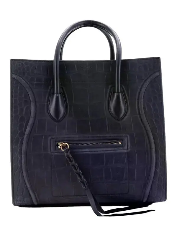 Celine Phantom Medium Tote Bag Crocodile Embossed Leather - Blue