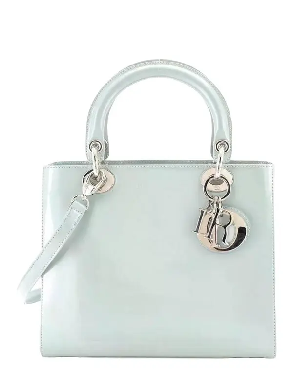 Dior Lady Bag Patent Medium Satchel - Blue