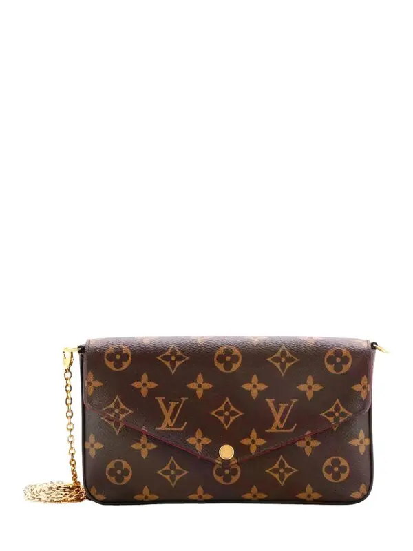 LOUIS VUITTON Felicie Pochette Monogram Canvas Crossbody Bag - Brown