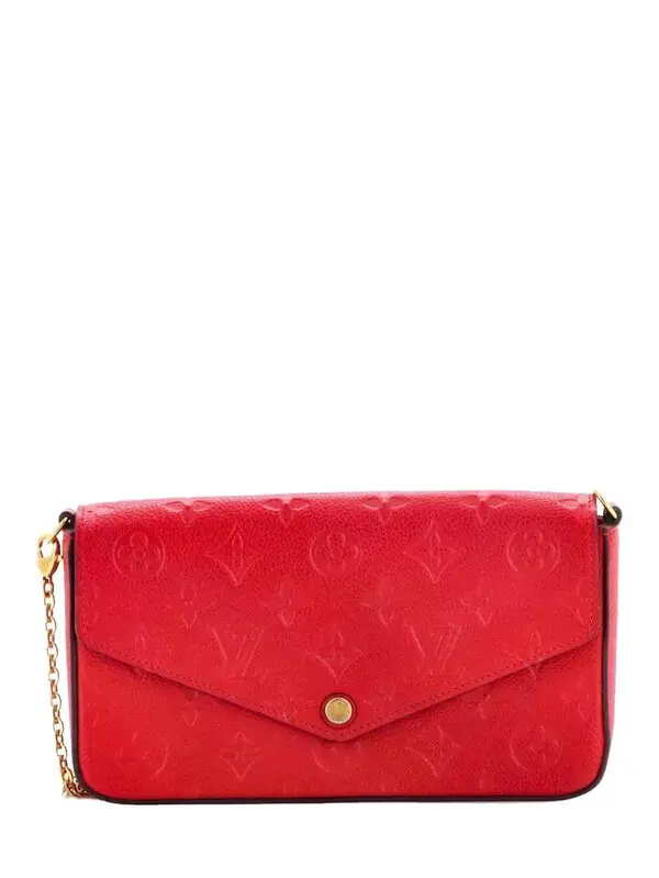 LOUIS VUITTON Felicie Pochette Monogram Empreinte Leather Crossbody Bag - Red