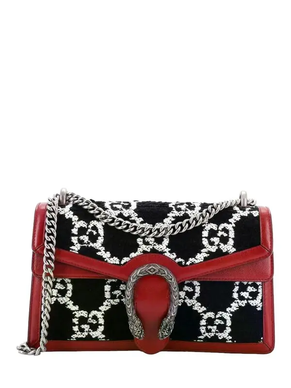 Gucci Dionysus Gg Tweed Small Shoulder Bag - Red