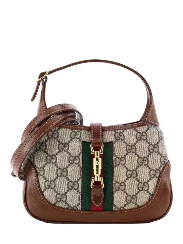 Gucci Jackie 1961 Gg Coated Canvas Mini Hobo Bag - Brown