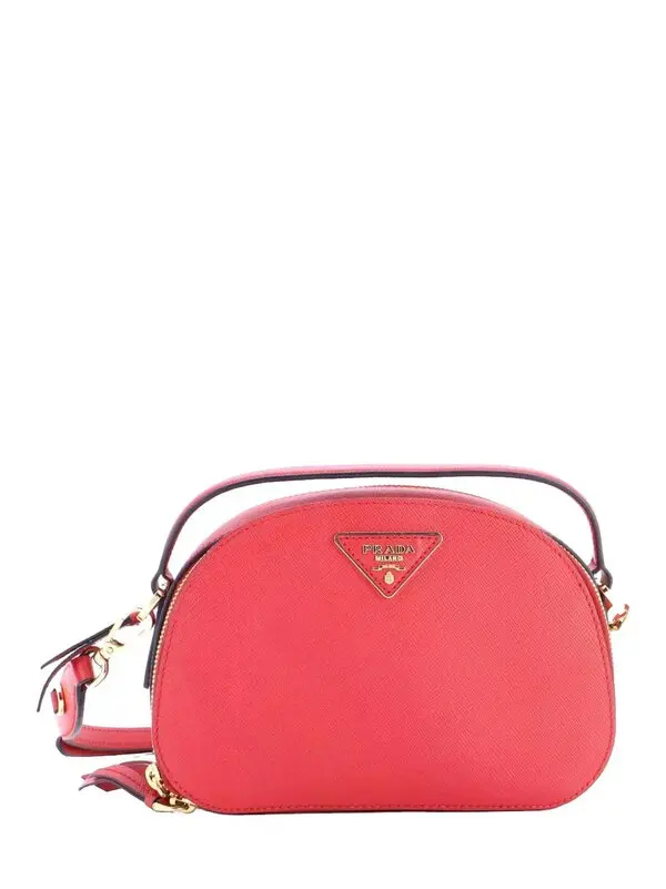 Prada Odette Top Handle Shoulder Bag Saffiano Leather Small - Red