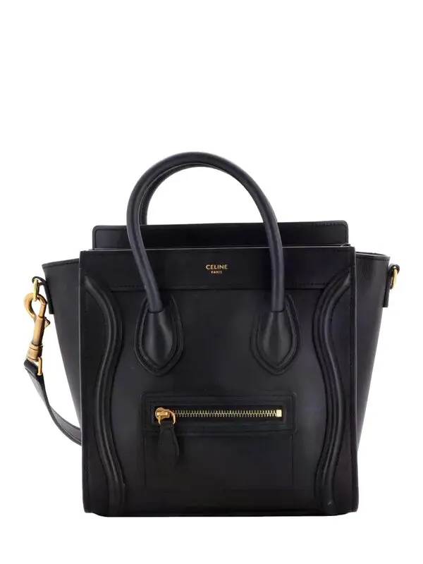 Celine Luggage Nano Crossbody Bag Smooth Leather - Black