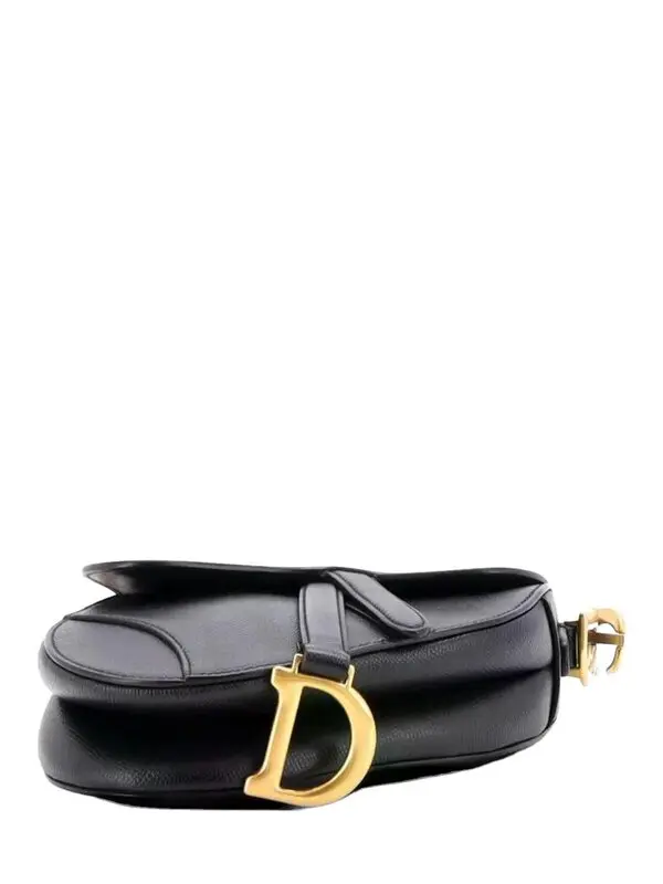 Dior Saddle Handbag Leather Mini Shoulder Bag - Black