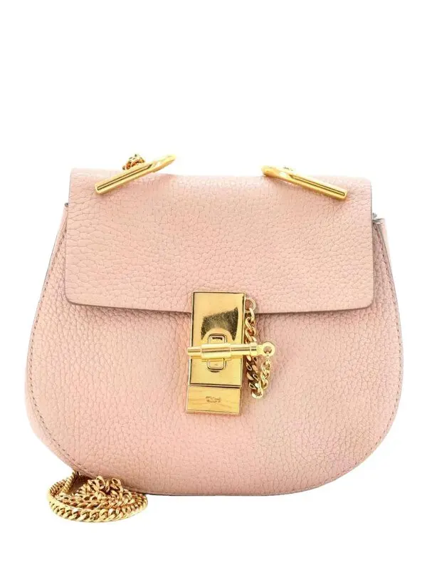 Chloé Drew Mini Leather Crossbody Bag - Pink
