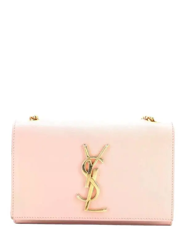 Saint Laurent Classic Monogram Grainy Leather Small Crossbody Bag - Neutrals