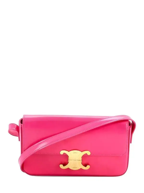 Celine Triomphe East-west Smooth Calfskin Shoulder Bag - Pink
