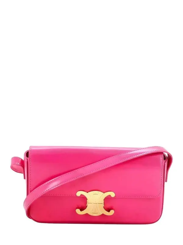 Celine Triomphe East-west Smooth Calfskin Shoulder Bag - Pink