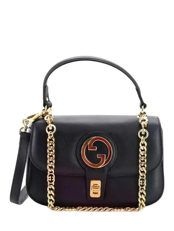 Gucci Blondie Chain Top Handle Satchel - Black