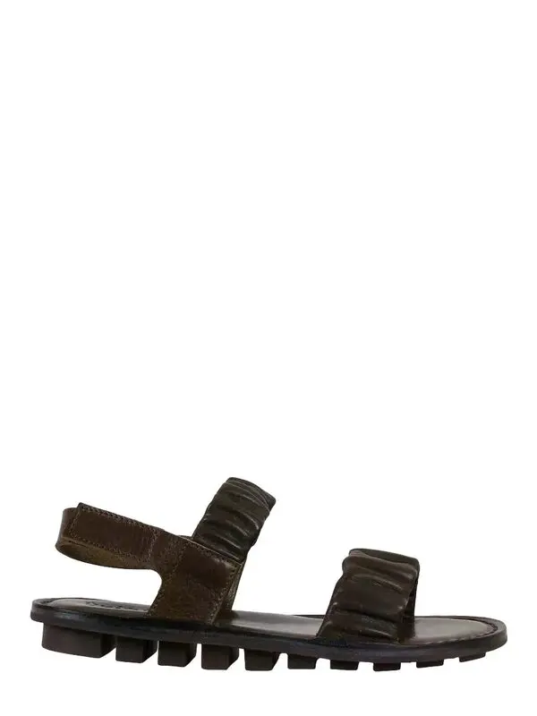 TRIPPEN Pacific Ruched Leather Sandals - Brown