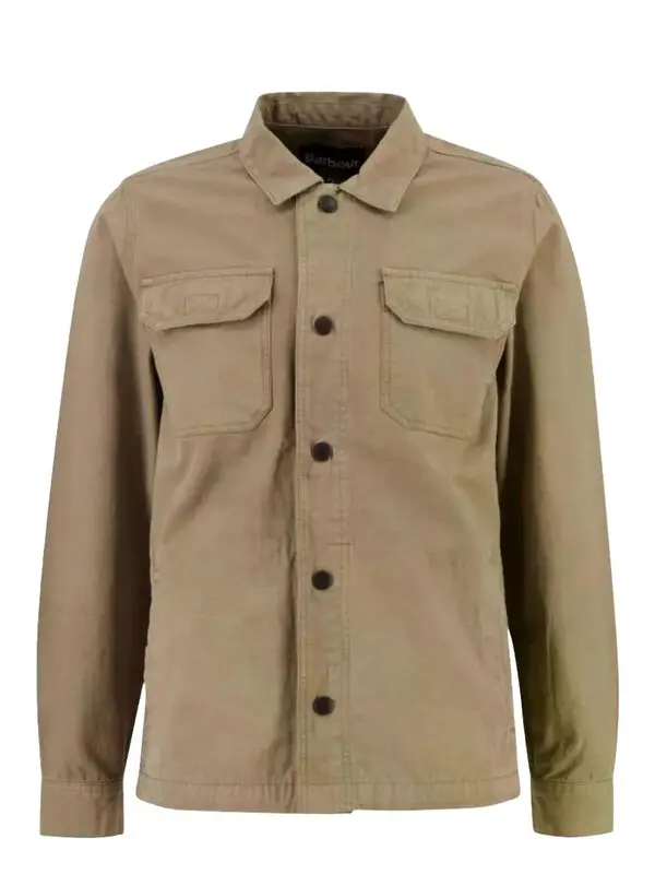 Barbour Ripstop-texture Logo-embroidered Shirt - Neutrals
