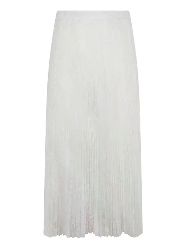 Ermanno Scervino Pleated Lace Skirt - White