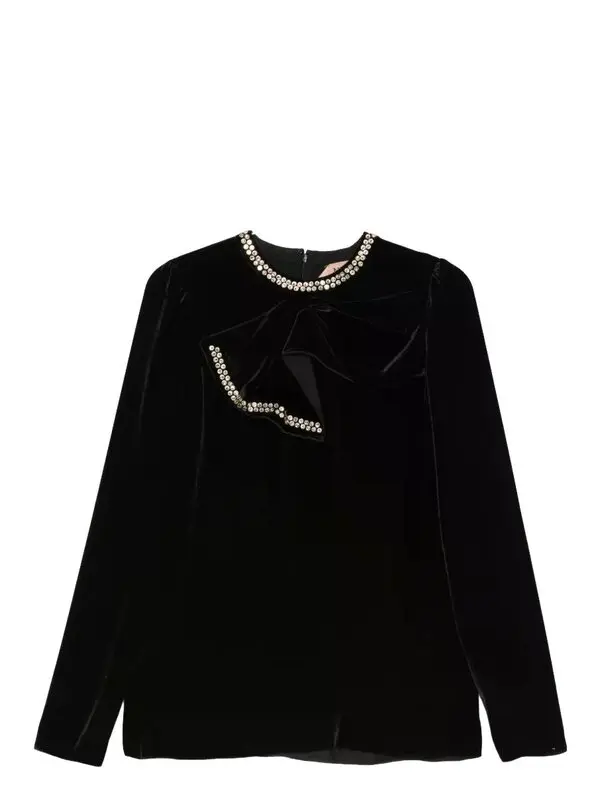 N°21 Crystal-embellished Bow-detail Top - Black
