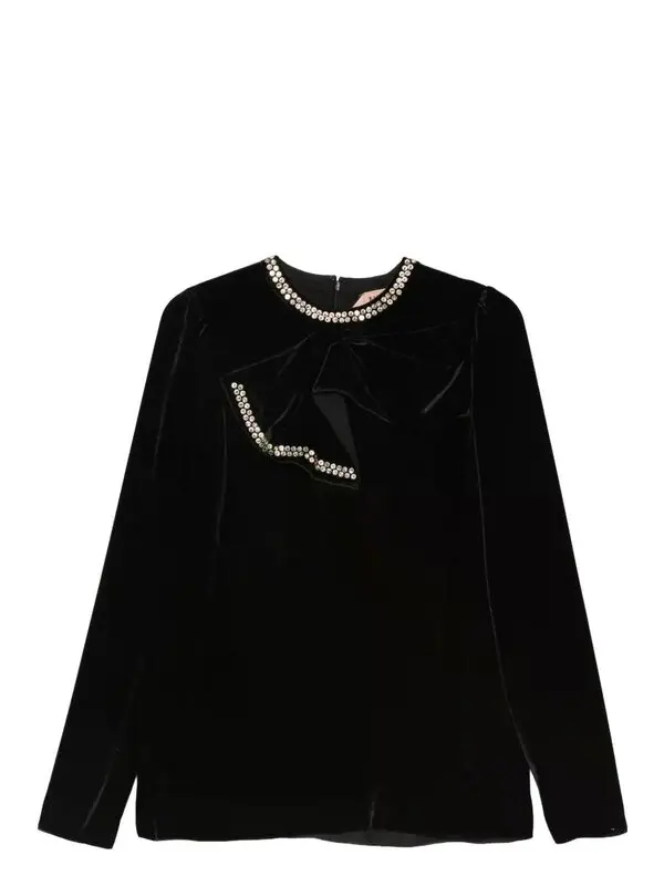 N°21 Crystal-embellished Bow-detail Top - Black