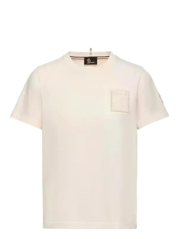Moncler Embroidered-patch T-shirt - Neutrals