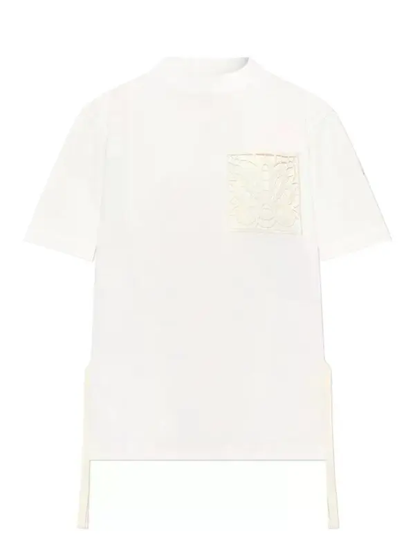 Moncler Lace-patch T-shirt - Neutrals