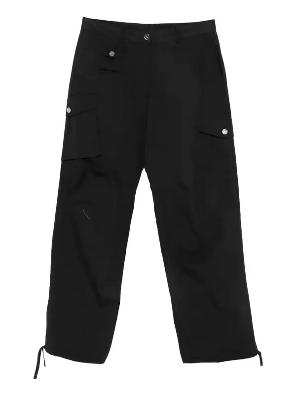 GANNI Drawstring Cargo Pants - Black