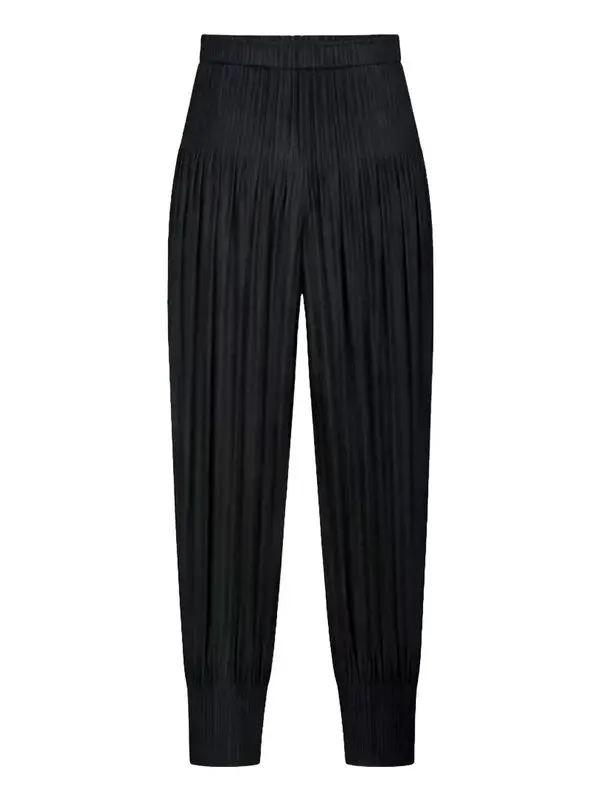 Issey Miyake Pleated Tapered Trousers - Black