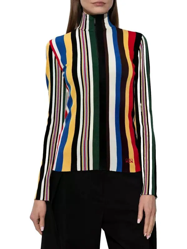 Loewe Striped Ribbed Top - Red