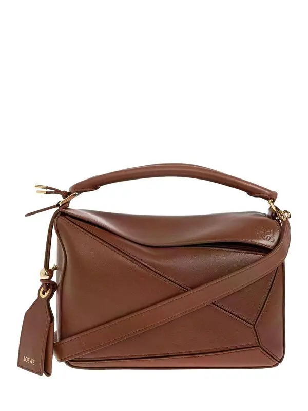Loewe Small Puzzle Leather Tote - Brown