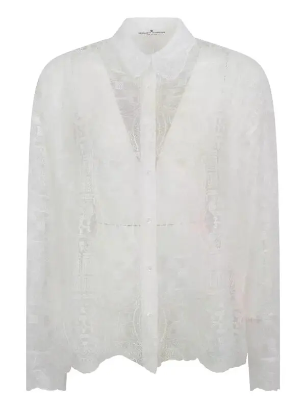 Ermanno Scervino Embroidered Lace Shirt - White