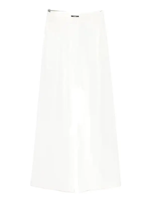 ELEH Pleated Wide-leg Trousers - White