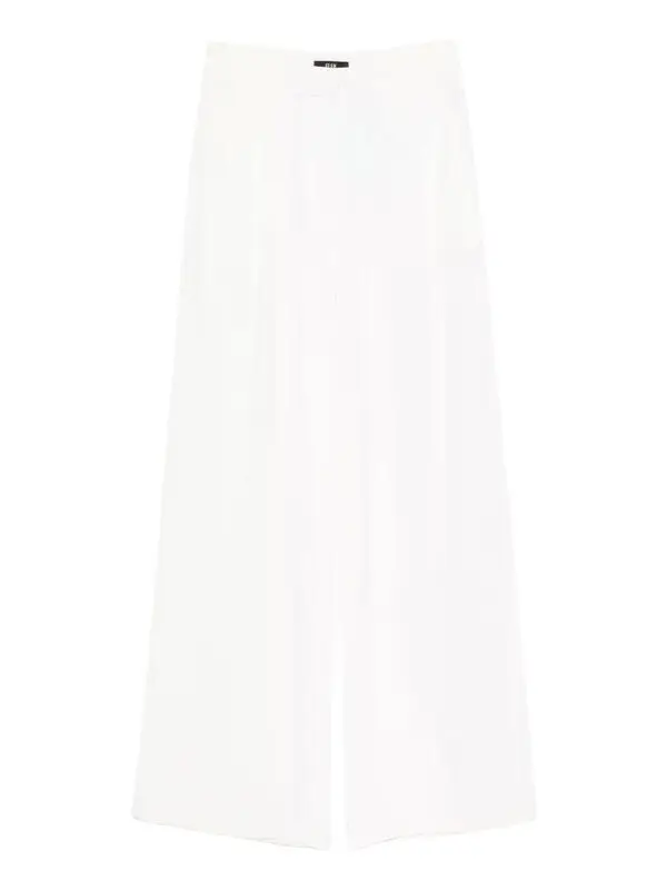 ELEH Pleated Wide-leg Trousers - White