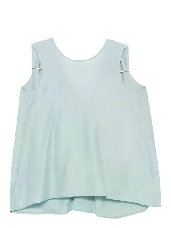ELEH Sleeveless Flared Blouse - Blue