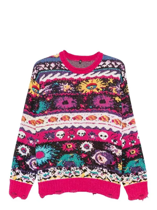 R13 Jacquard Patterned Sweater - Pink