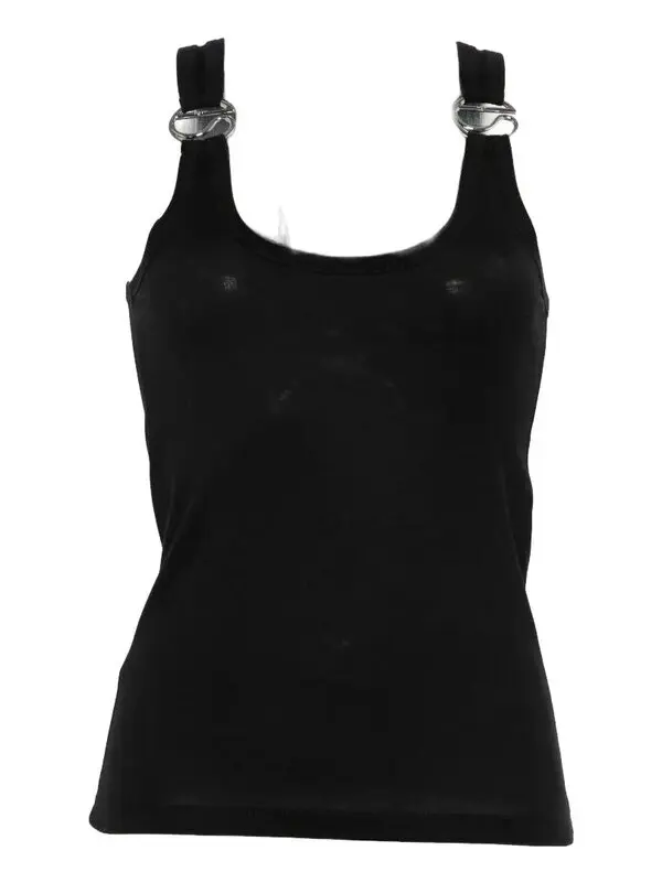 Coperni Ring-detail Ribbed Top - Black