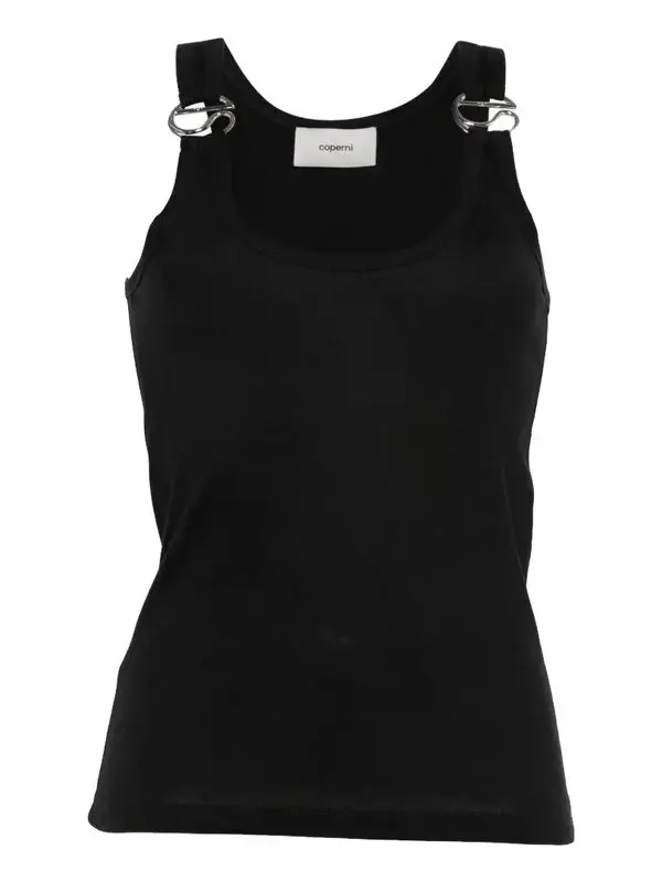 Coperni Ring-detail Ribbed Top - Black