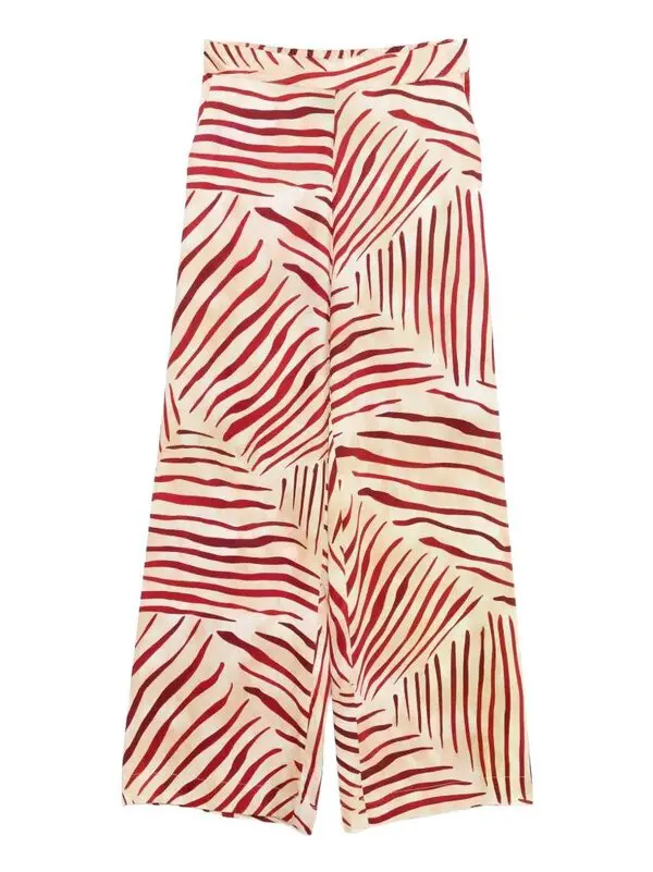 CLIPS Abstract-print Palazzo Pants - Neutrals