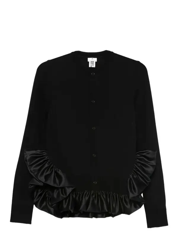 Noir Kei Ninomiya Ruffle-trimmed Cardigan - Black