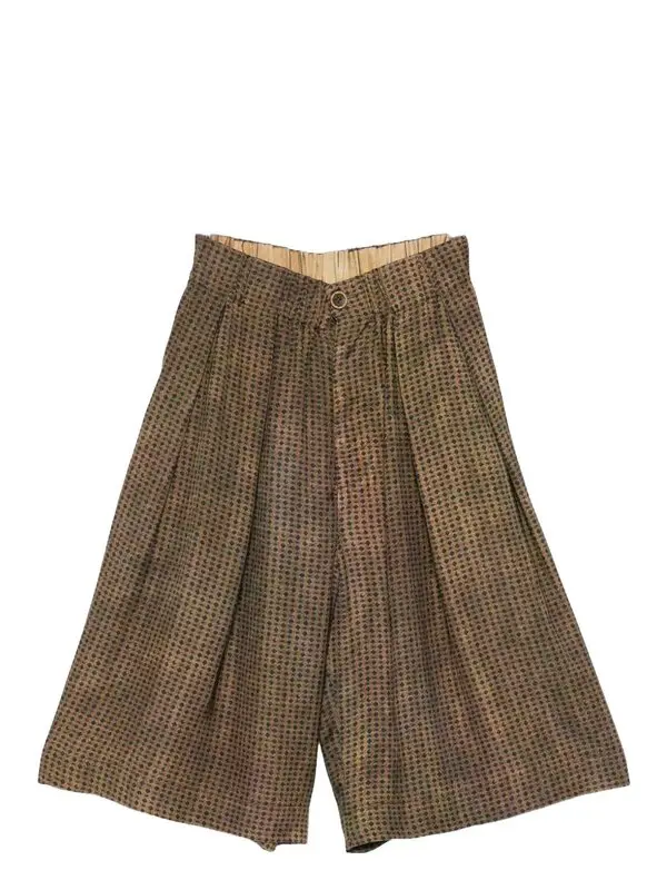 UMA WANG Geometric-pattern Trousers - Brown