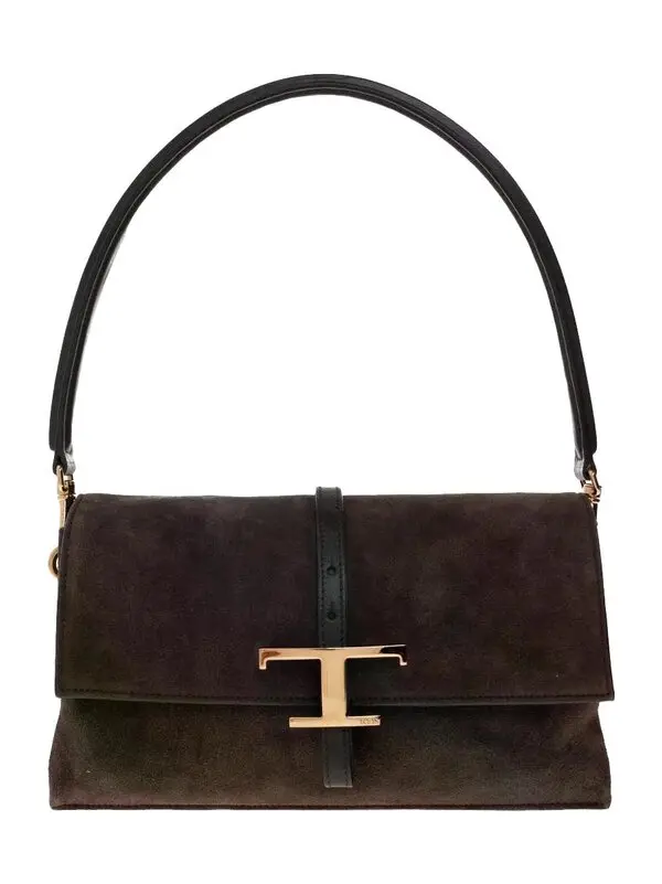TOD'S T Timeless Suede Tote - Brown